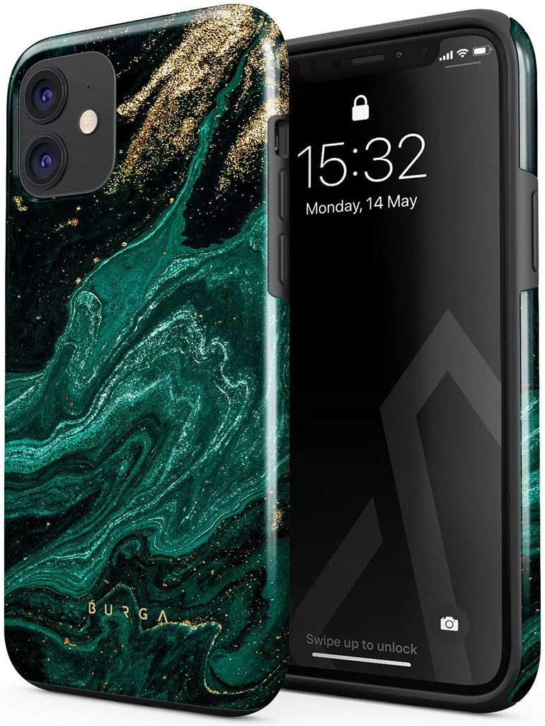 Burga Tough Case iPhone 12 / 12 Pro Hoesje Emerald Pool Print | GSMpunt.nl