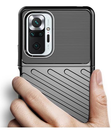 Xiaomi Redmi Note 10 Pro Hoesje TPU Thunder Design Back Cover Zwart ...