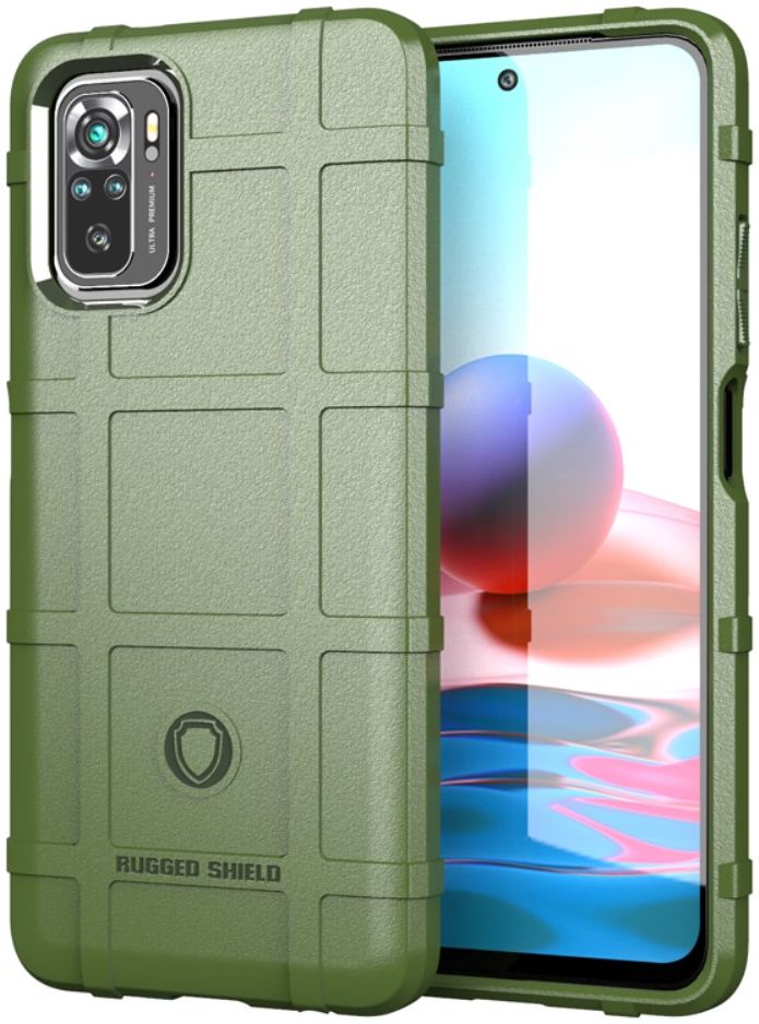 Xiaomi Redmi Note 10 / 10S Hoesje Rugged Shield Back Cover Groen | gsmpunt