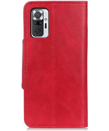 Xiaomi Redmi Note 10 Pro Hoesje Wallet Book Case Kunstleer Rood ...