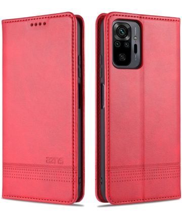 Xiaomi Redmi Note 10 Pro Hoesje Portemonnee Book Case Rood | GSMpunt.nl