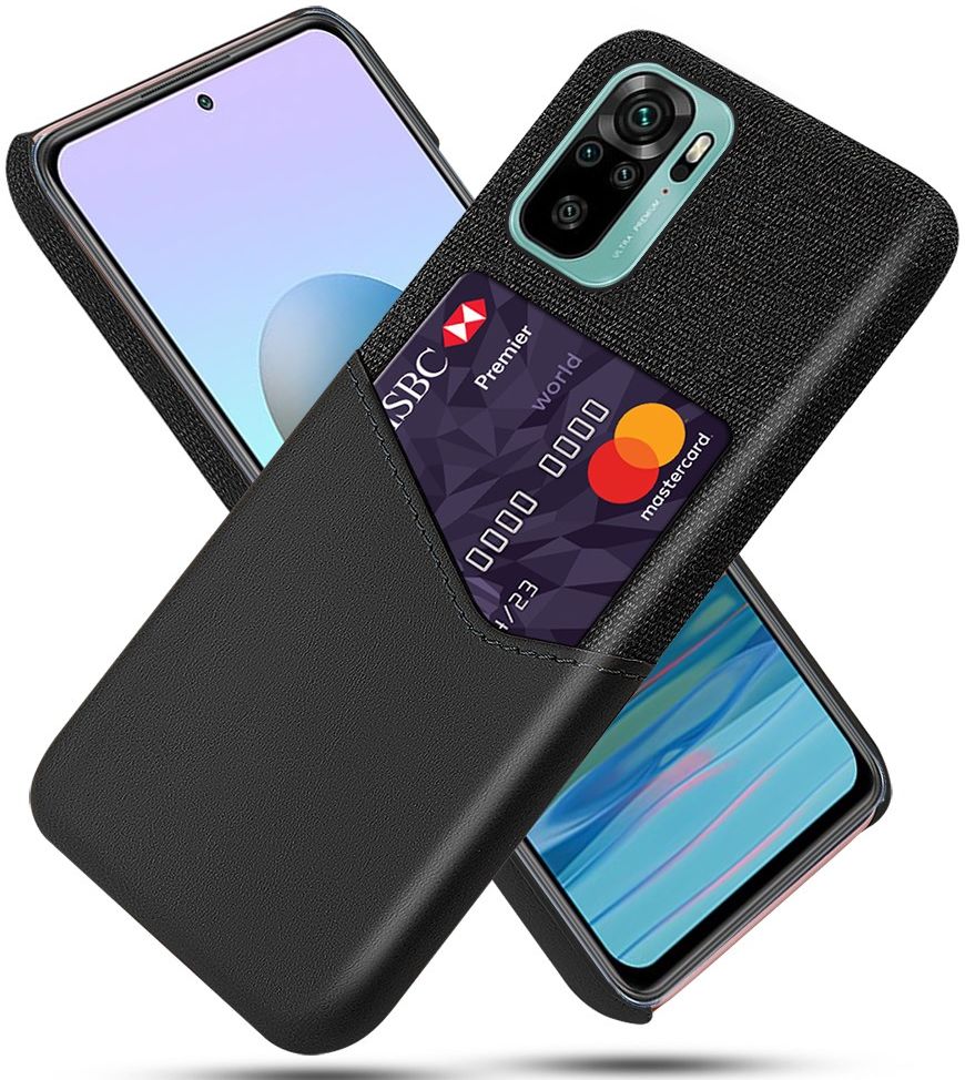 Xiaomi Redmi Note 10 / 10S Hoesje met Kaartsleuf Back Cover Zwart | gsmpunt