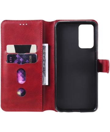 Oppo A54 5G Hoesje Portemonnee Book Case Kunstleer Rood | GSMpunt.nl