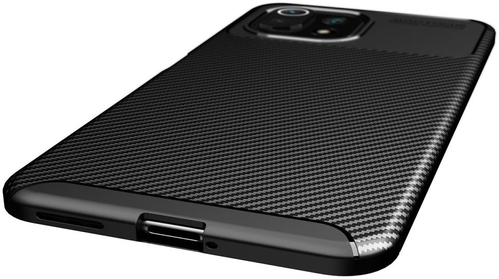 Xiaomi Mi 11 Ultra Hoesje Siliconen Carbon TPU Back Cover Zwart | gsmpunt