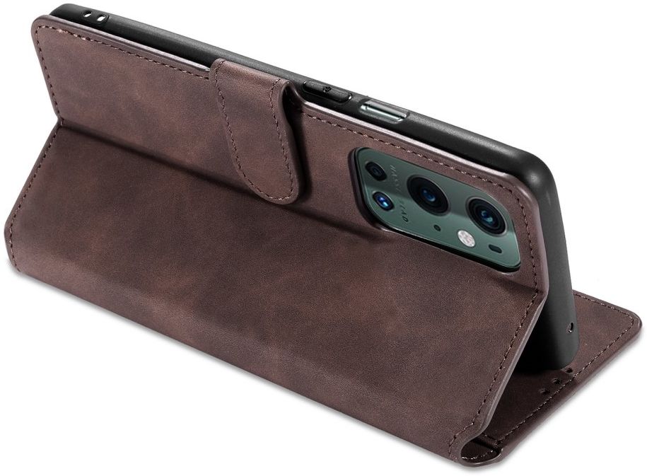 DG Ming OnePlus 9 Pro Hoesje Retro Wallet Book Case Coffee | GSMpunt.nl