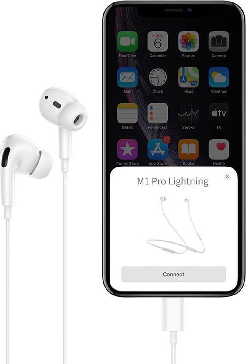 Hoco M1 Pro Bedrade In-Ear Oordopjes met Lightning Connector Wit | gsmpunt