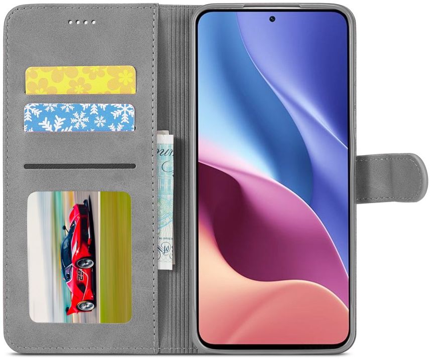 LC.IMEEKE Xiaomi Poco F3 / Mi 11i Hoesje Wallet Book Case Grijs ...