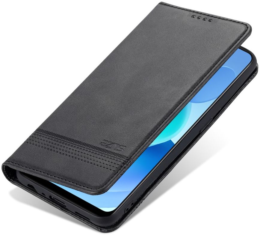 AZNS Oppo A74 4G Hoesje Portemonnee Book Case Kunstleer Zwart | gsmpunt