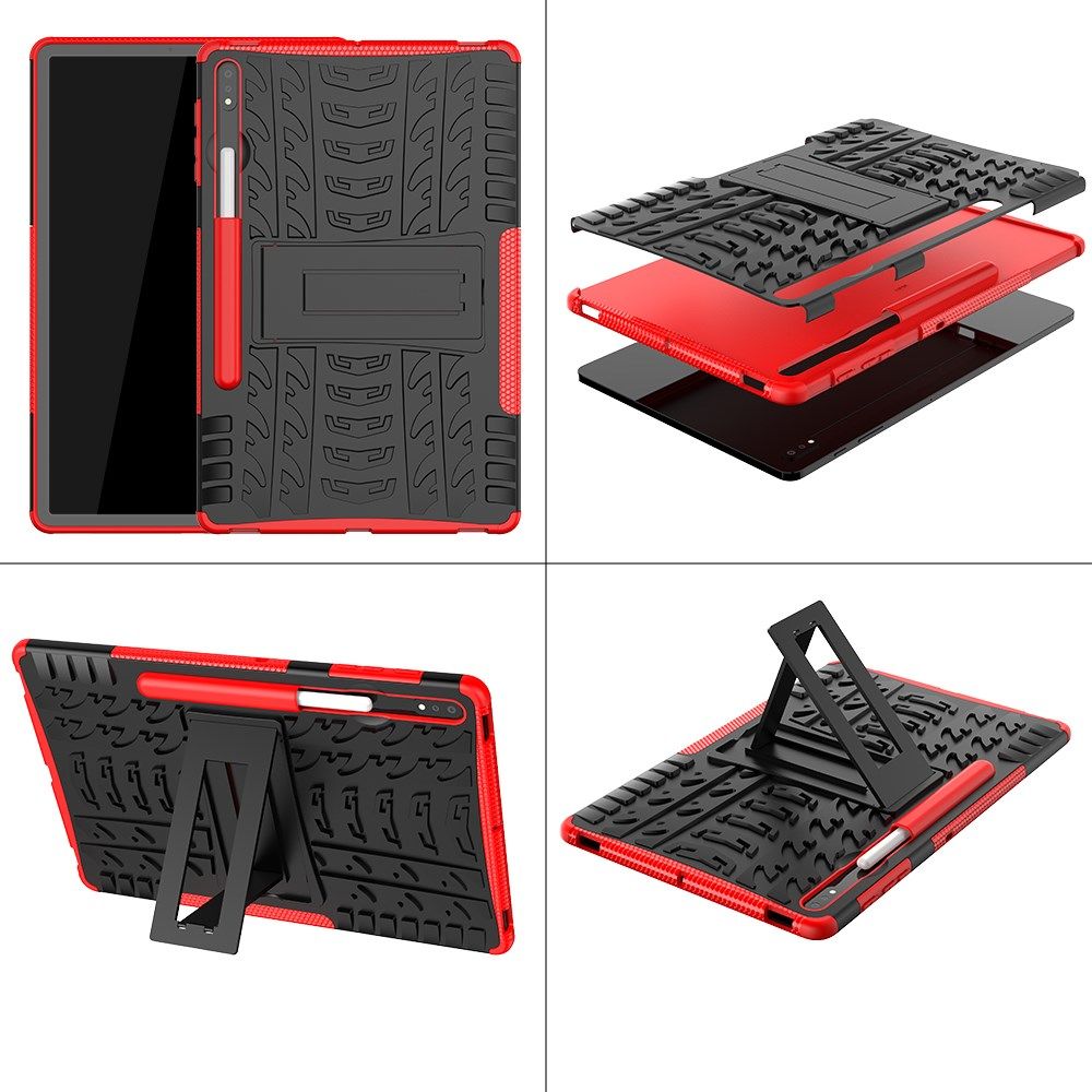 Samsung Galaxy Tab S7 FE / S7 Plus Hoes Hybride Back Cover Rood | gsmpunt