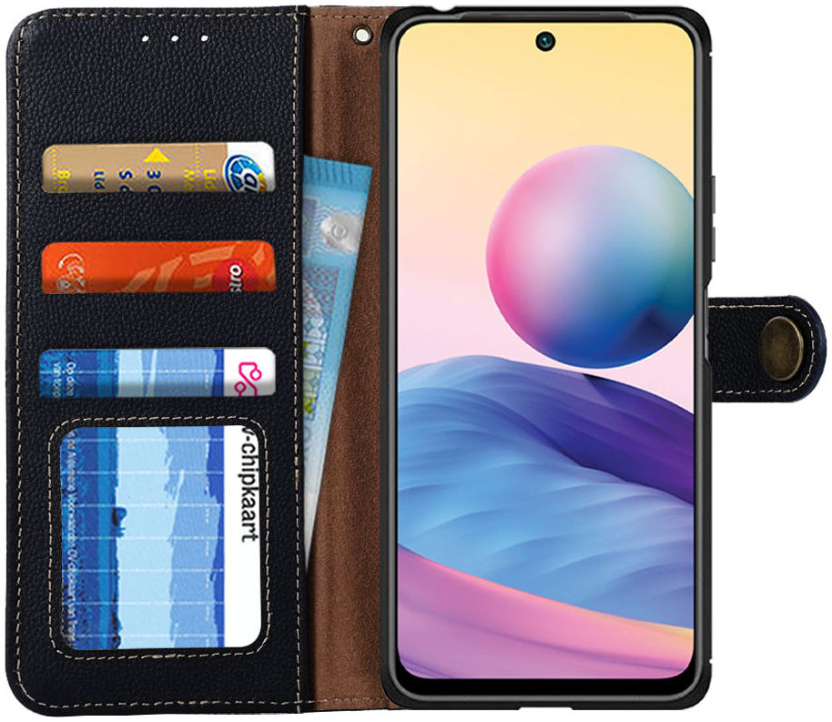 KHAZNEH Xiaomi Redmi Note 105G/Poco M3 Pro Hoesje RFID Book Case Zwart ...