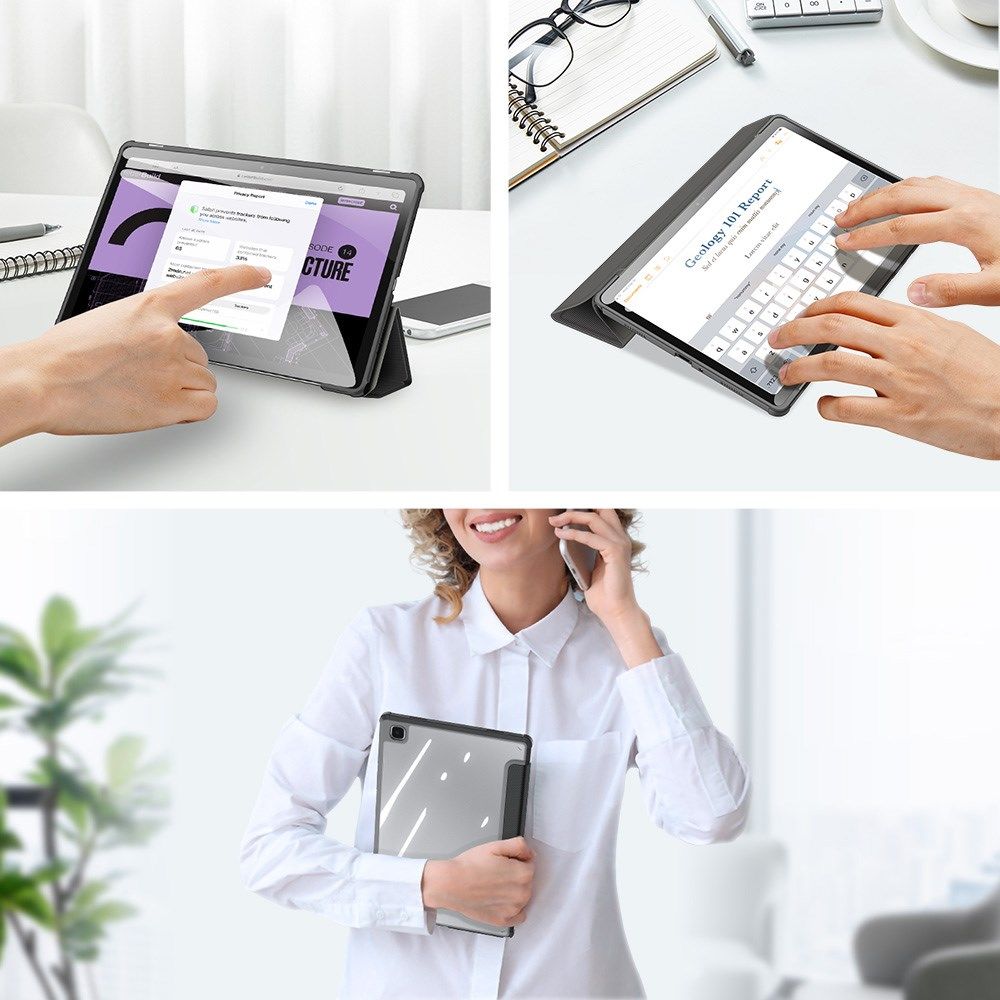 Dux Ducis Toby Samsung Galaxy Tab A7 2020 Hoes Tri-Fold Bookcase Zwart ...