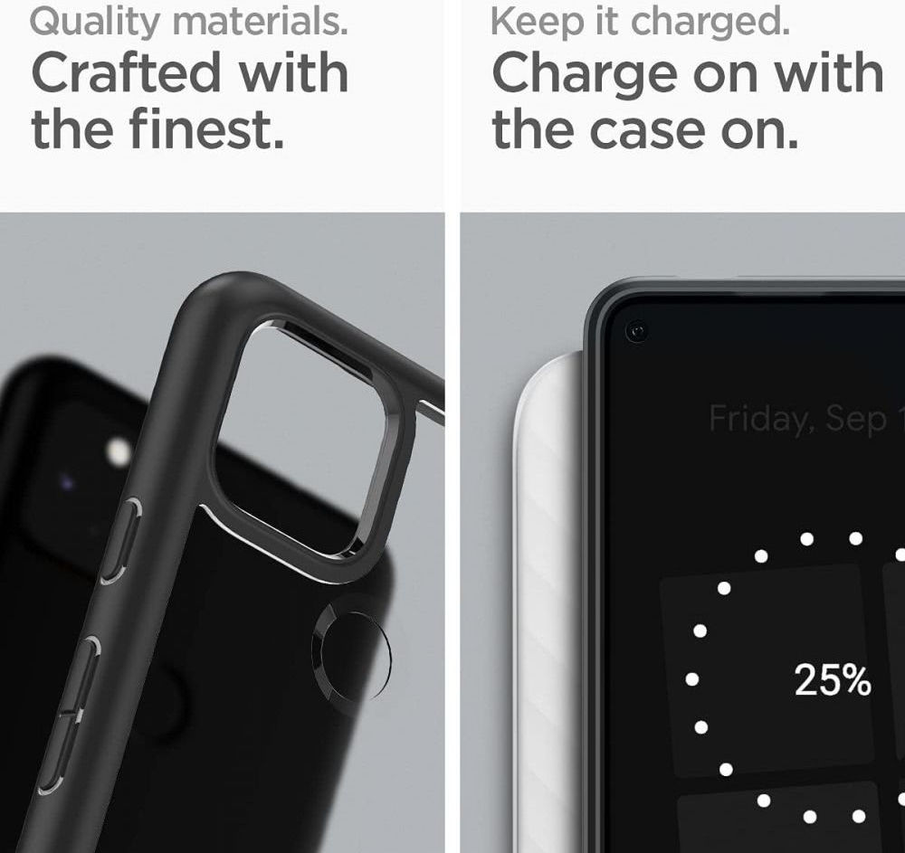 Spigen Ultra Hybrid Google Pixel 5a Hoesje Transparant/Zwart | gsmpunt