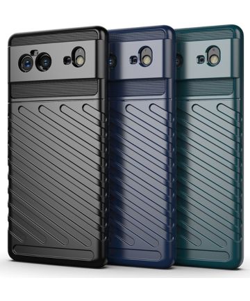 Google Pixel 6 Hoesje TPU Thunder Design Back Cover Zwart | GSMpunt.nl