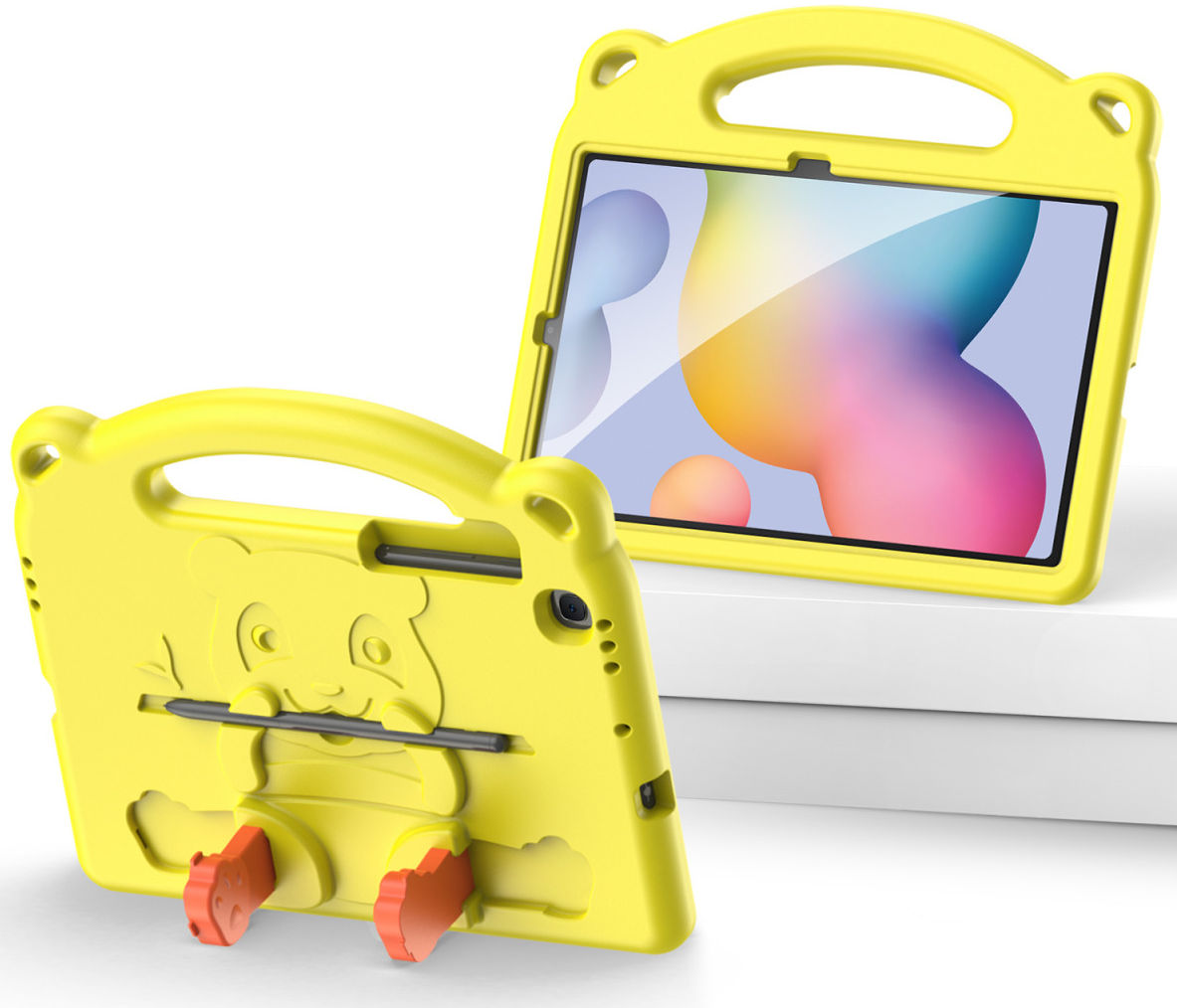 Dux Ducis Panda Samsung Tab S6 Lite Kinder Tablethoes Handvat Geel ...