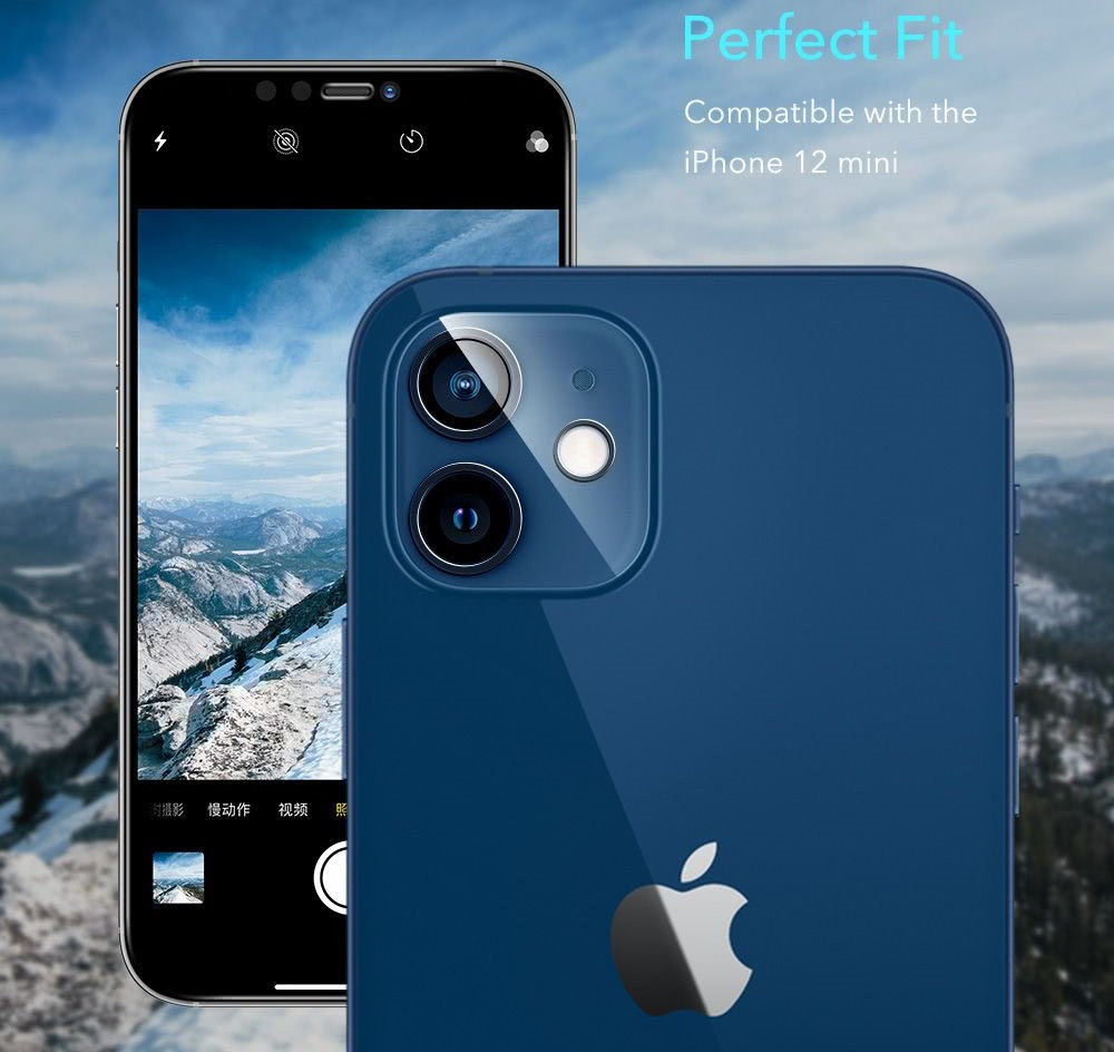 ESR Apple iPhone 12 Camera Lens Protector 2-Pack Zwart | GSMpunt.nl
