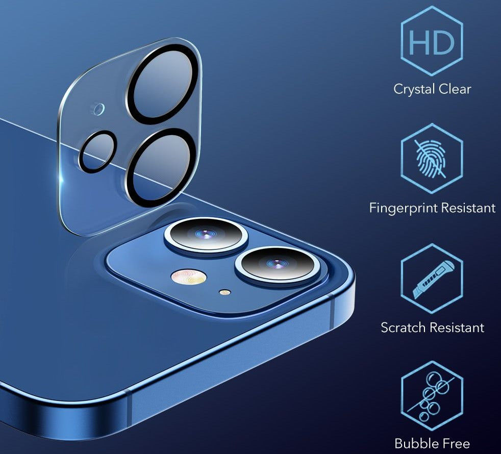 ESR Apple iPhone 12 Camera Lens Protector 2-Pack Zwart | GSMpunt.nl