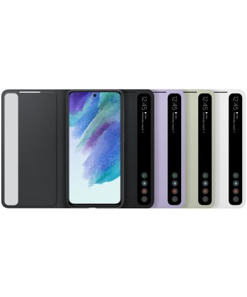 Origineel Samsung Galaxy S21 FE Hoesje Smart Clear View Cover Groen | GSMpunt.nl