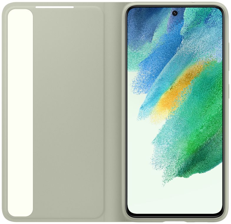 Origineel Samsung Galaxy S21 FE Hoesje Smart Clear View Cover Groen | GSMpunt.nl