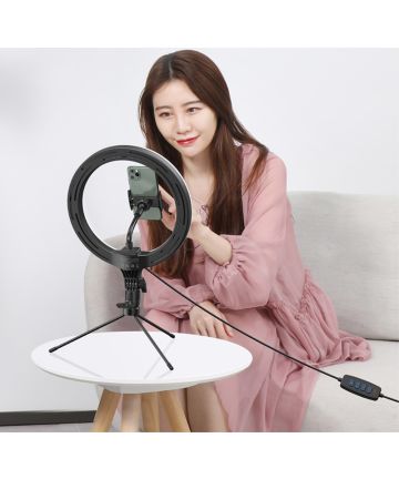 Baseus LED Ring Licht Tripod Statief en Houder voor Smartphone | GSMpunt.nl