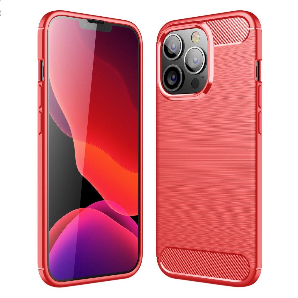 Apple iPhone 13 Pro Hoesje Geborsteld TPU Flexibele Back Cover Rood ...
