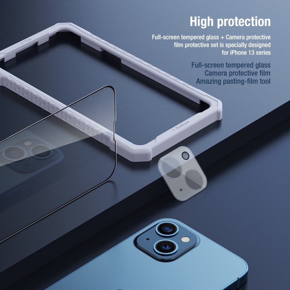 Nillkin Apple iPhone 13 Tempered Glass met Frame + Camera Protector ...