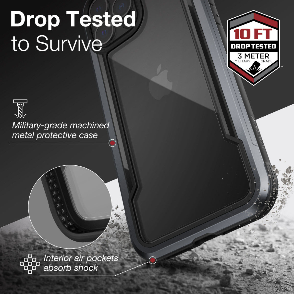 Raptic Shield Pro iPhone 13 Pro Max Hoesje Militair Getest Zwart ...