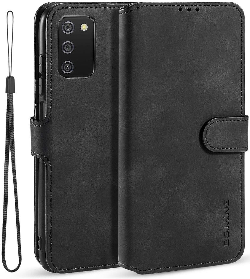 DG Ming Samsung Galaxy A03s Hoesje Retro Wallet Book Case Zwart | gsmpunt