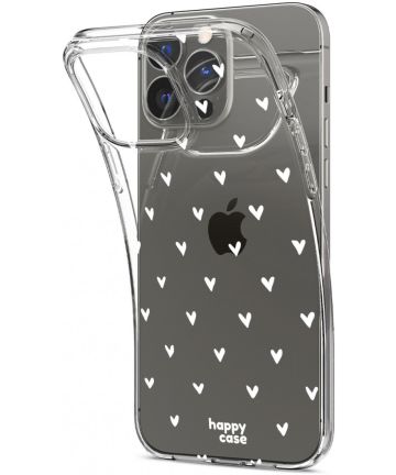 HappyCase iPhone 13 Pro Hoesje Flexibel TPU Hartjes Print | GSMpunt.nl