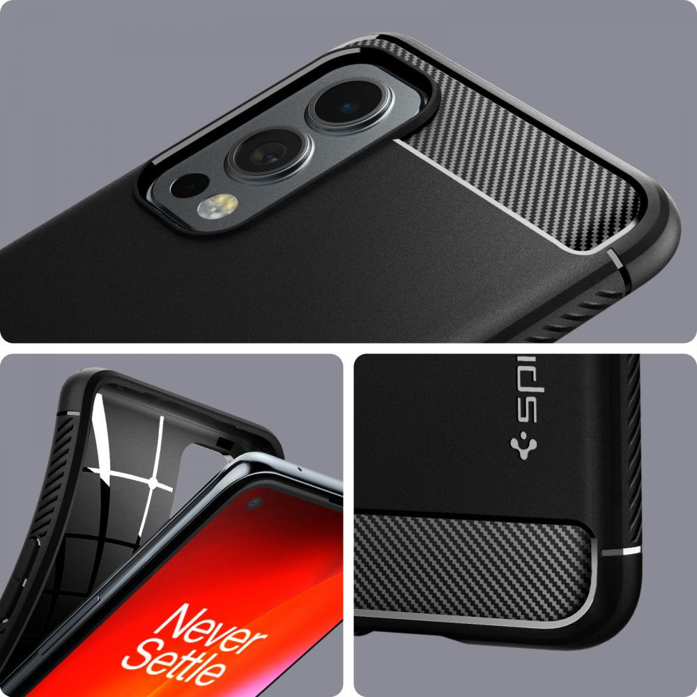 Spigen Rugged Armor OnePlus Nord 2 Hoesje Back Cover Zwart | gsmpunt