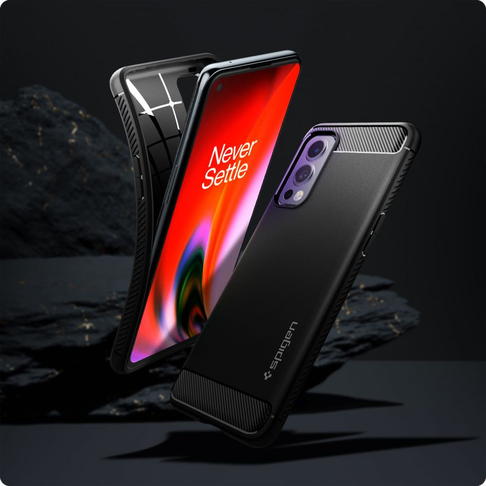 Spigen Rugged Armor OnePlus Nord 2 Hoesje Back Cover Zwart | gsmpunt