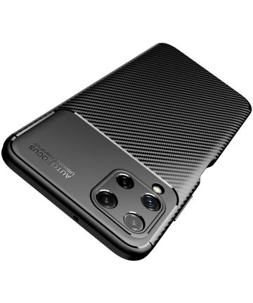 Samsung Galaxy M22/A22 4G Hoesje Siliconen Carbon TPU Back Cover Blauw ...