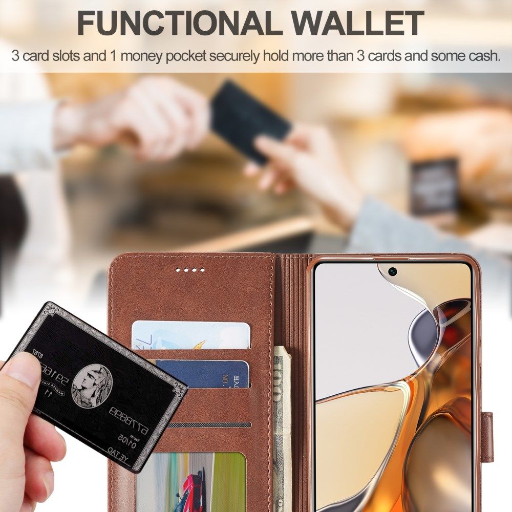 LC.IMEEKE Xiaomi 11T / 11T Pro Hoesje Portemonnee Book Case Geel | gsmpunt