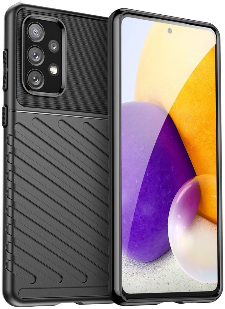 Samsung Galaxy A73 5G Hoesje TPU Thunder Design Back Cover Zwart | gsmpunt