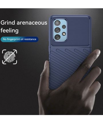 Samsung Galaxy A73 5G Hoesje TPU Thunder Design Back Cover Blauw ...