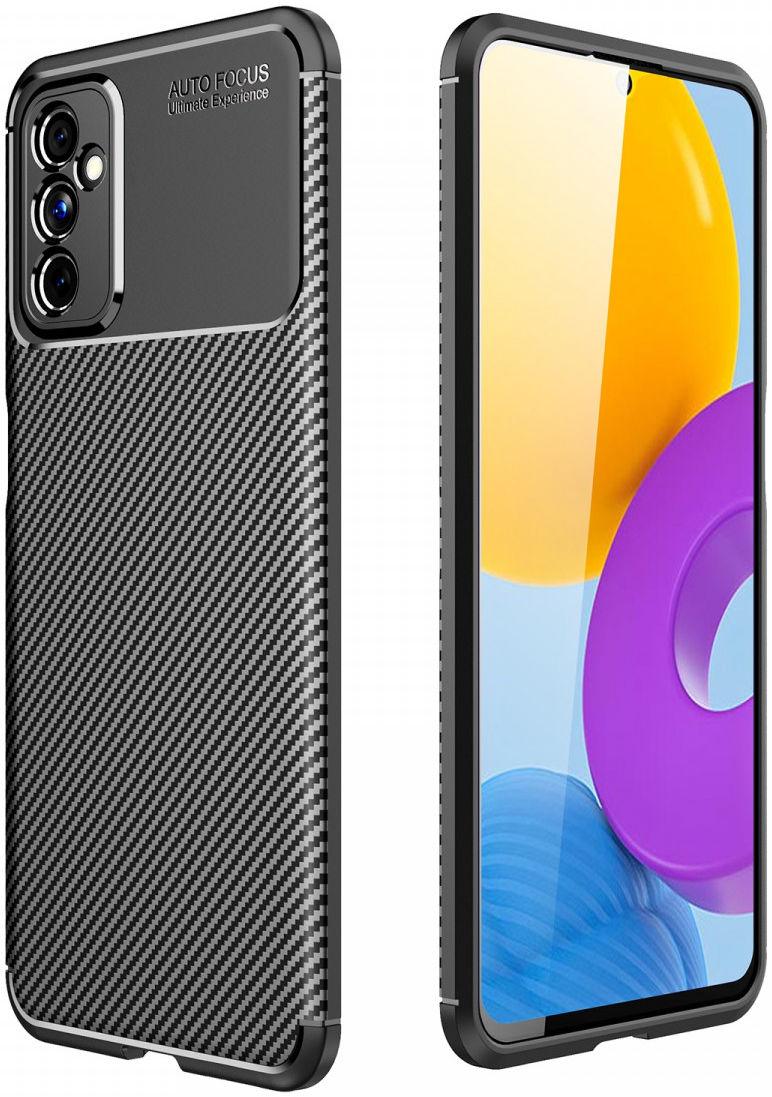 Samsung Galaxy M52 5G Hoesje Siliconen Carbon TPU Back Cover Zwart ...