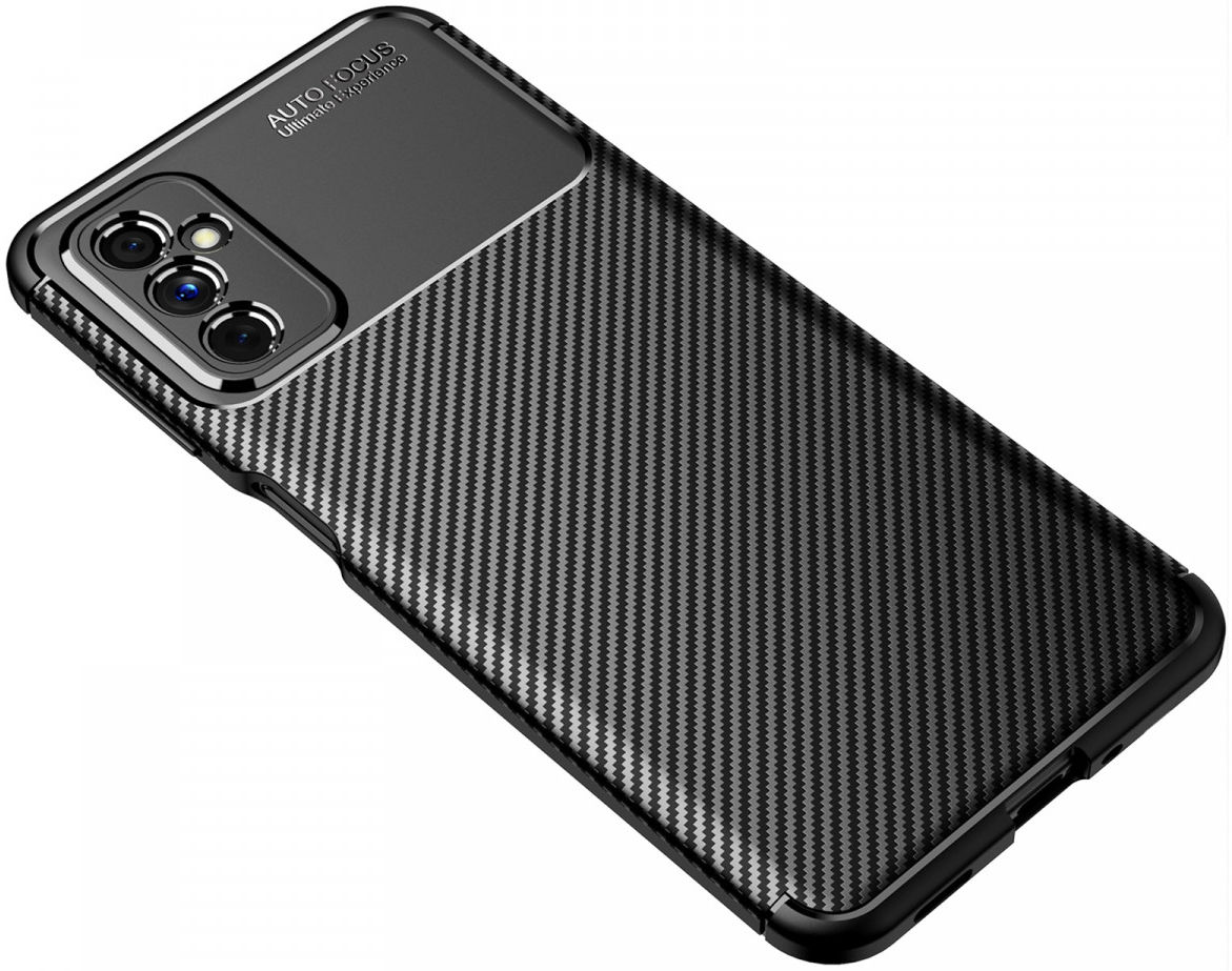 Samsung Galaxy M52 5G Hoesje Siliconen Carbon TPU Back Cover Zwart ...