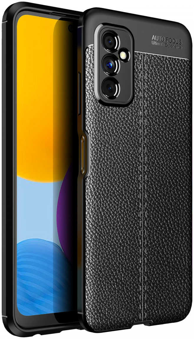 Samsung Galaxy M52 5G Hoesje Back Cover met Kunstleer Textuur Zwart ...