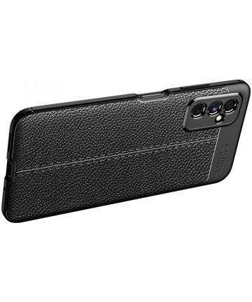 Samsung Galaxy M52 5G Hoesje Back Cover met Kunstleer Textuur Blauw ...