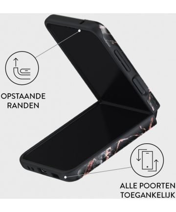 Burga Tough Case Samsung Galaxy Z Flip 3 Hoesje Rose Gold Marble | GSMpunt.nl