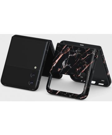 Burga Tough Case Samsung Galaxy Z Flip 3 Hoesje Rose Gold Marble | GSMpunt.nl