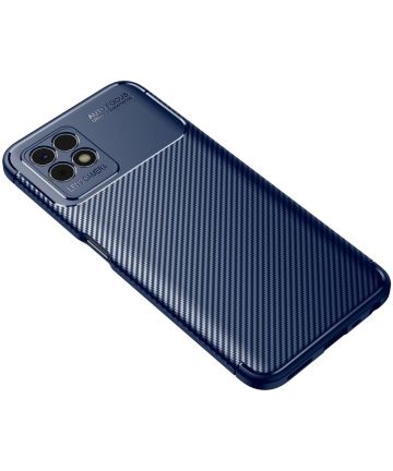 Realme 8i Hoesje Siliconen Carbon TPU Back Cover Blauw | GSMpunt.nl