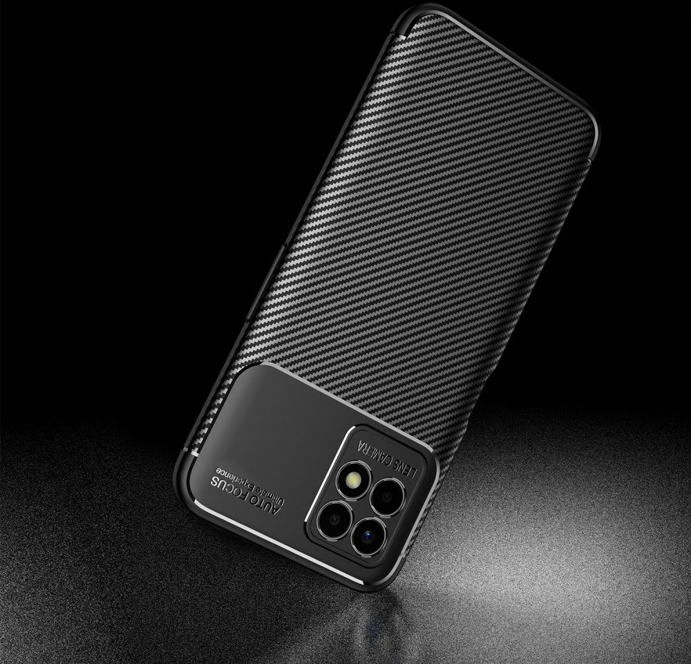 Realme 8i Hoesje Siliconen Carbon TPU Back Cover Blauw | GSMpunt.nl
