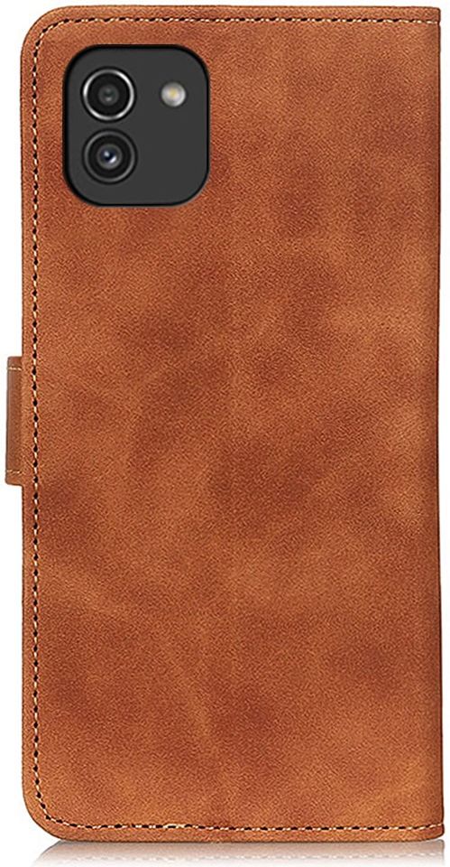 KHAZNEH Samsung Galaxy A03 Hoesje Retro Wallet Book Case Bruin | gsmpunt
