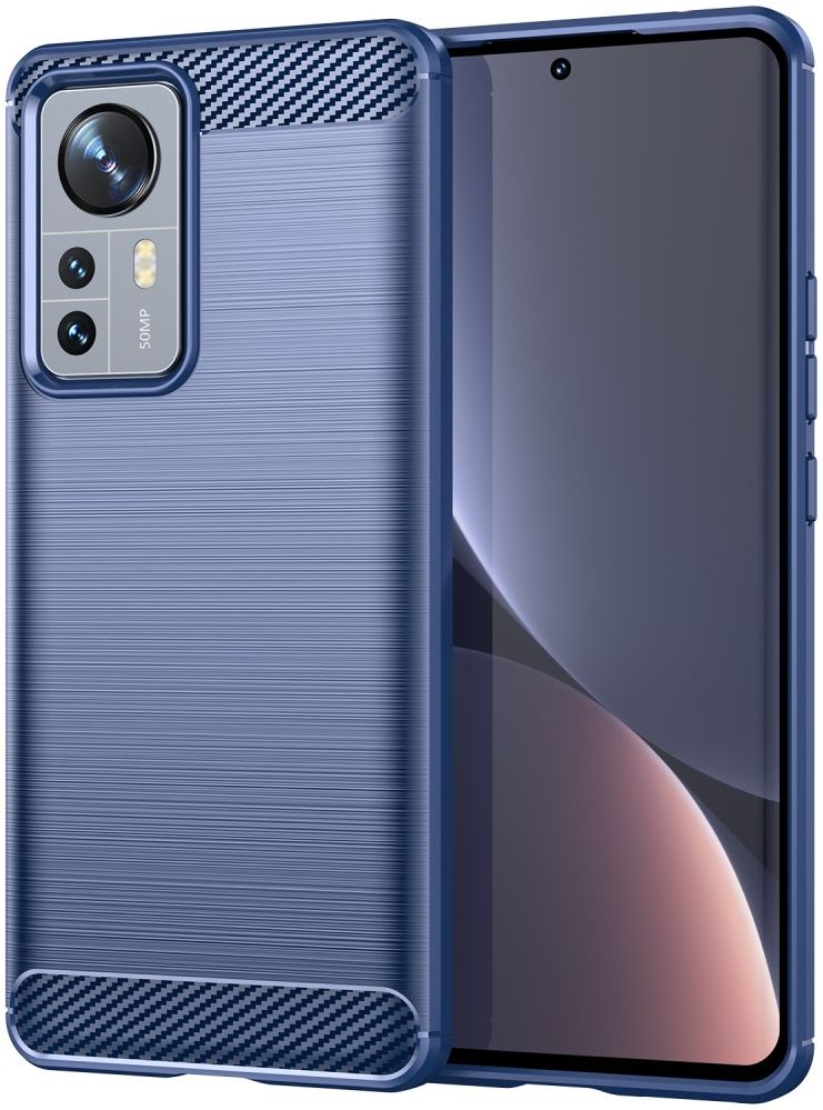 Xiaomi 12 Pro Hoesje Geborsteld TPU Flexibele Back Cover Blauw | gsmpunt