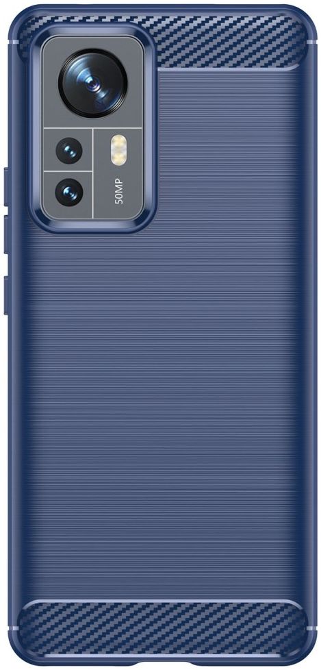 Xiaomi 12 Pro Hoesje Geborsteld TPU Flexibele Back Cover Blauw | gsmpunt