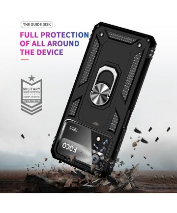 Xiaomi Poco X4 Pro Hoesje Hybride Kickstand Back Cover Zwart | GSMpunt.nl
