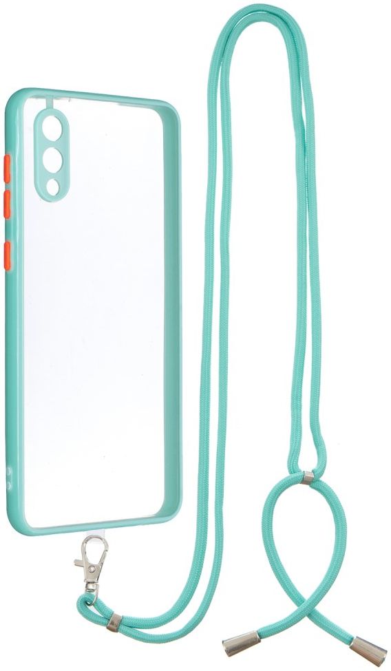 Samsung Galaxy M02 Hoesje met Koord Back Cover Groen | GSMpunt.nl