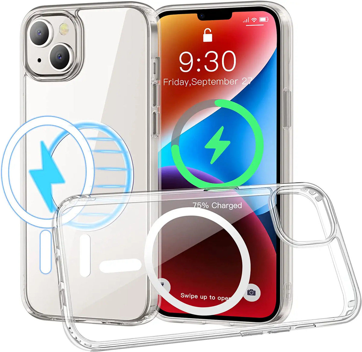 Apple iPhone 14 Plus Hoesje MagSafe Dun TPU Back Cover Transparant ...