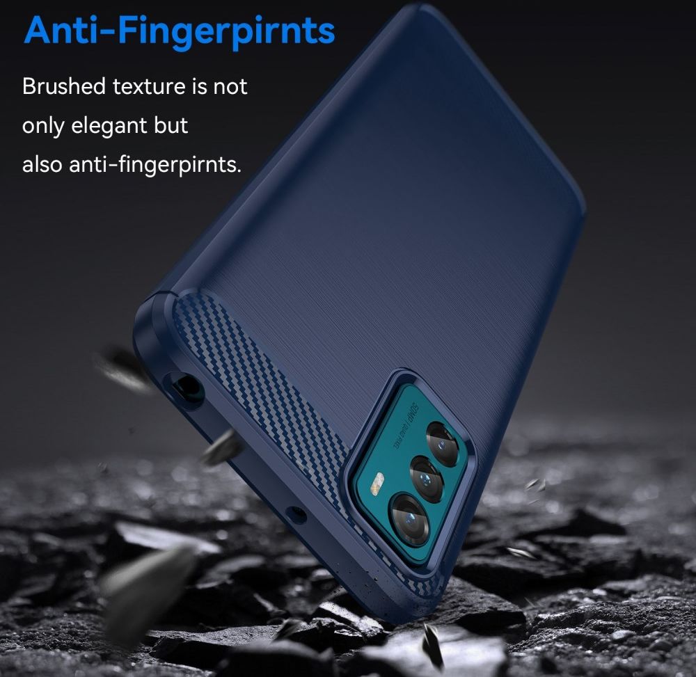 Motorola Moto G42 Hoesje Geborsteld TPU Flexibele Back Cover Blauw ...