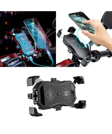 Universele Telefoonhouder Motor met Draadloos Opladen 15W Zwart ...